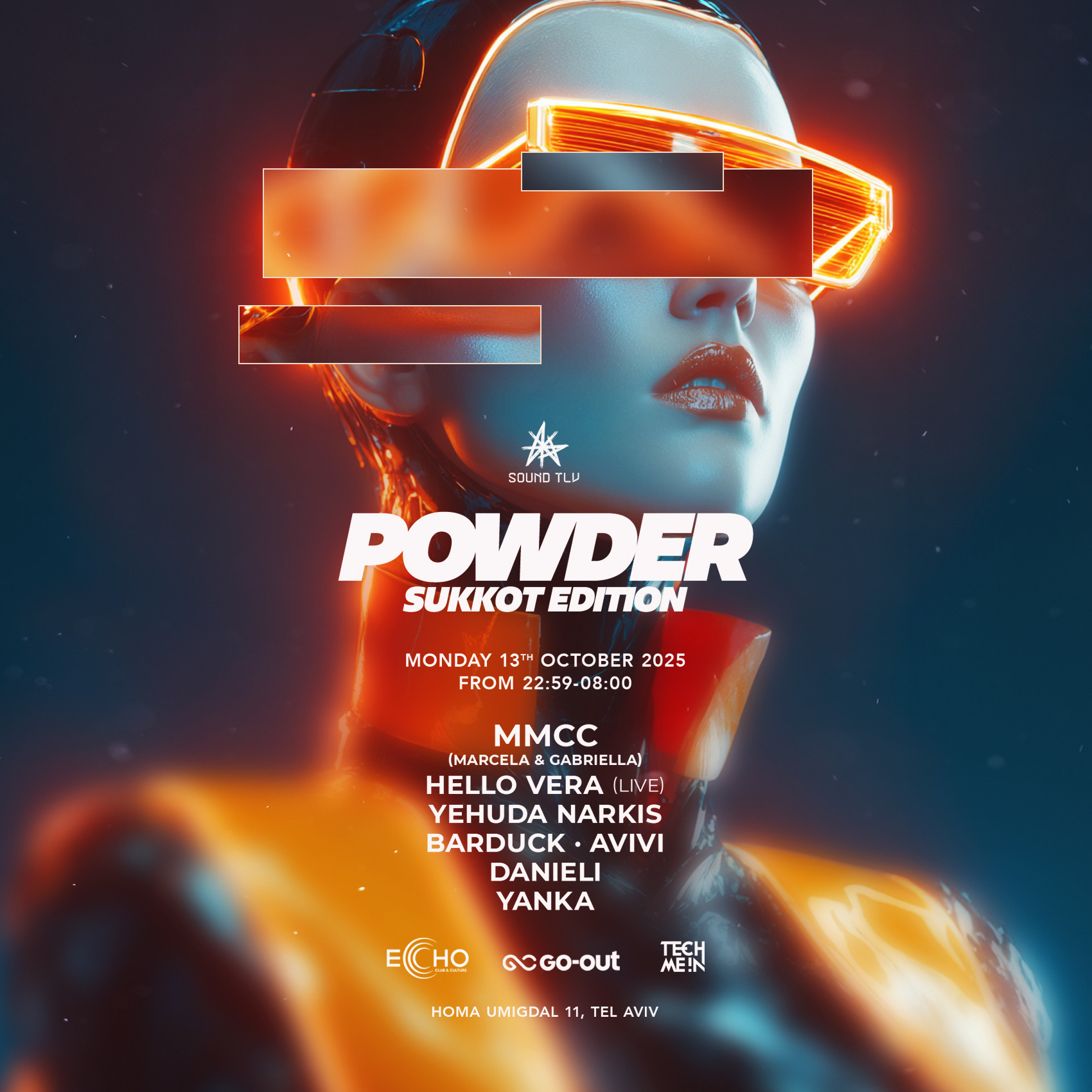 כרטיסים MONDAY 13.10 ECHO // POWDER | GO-OUT